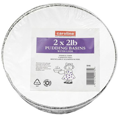 Caroline Foil 2lb Pudding Basins (Pack of 2)