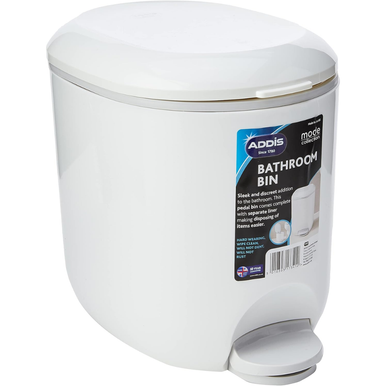 Addis Bathroom Bin - White & Grey
