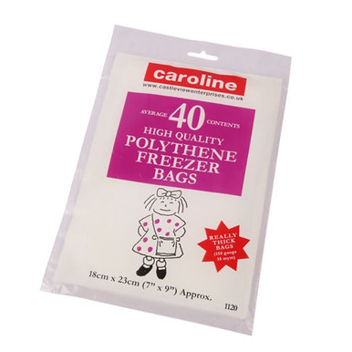 Caroline Polythene Freezer Bags - 18cm x 23cm (Pack of 40)