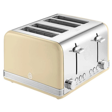 Swan Retro 4 Slice Toaster 1600W - Cream
