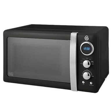 Swan LED digital Microwave 800W - Black