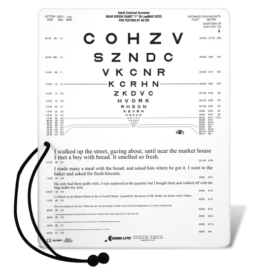 Near Vision & Reading Card - accuspire