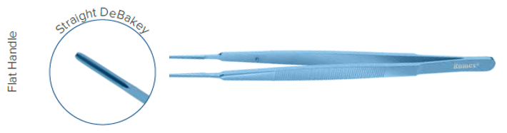 GERALD DEBAKEY Forceps: Straight 1 mm tips, Flat Handle – 6” (15 cm ...