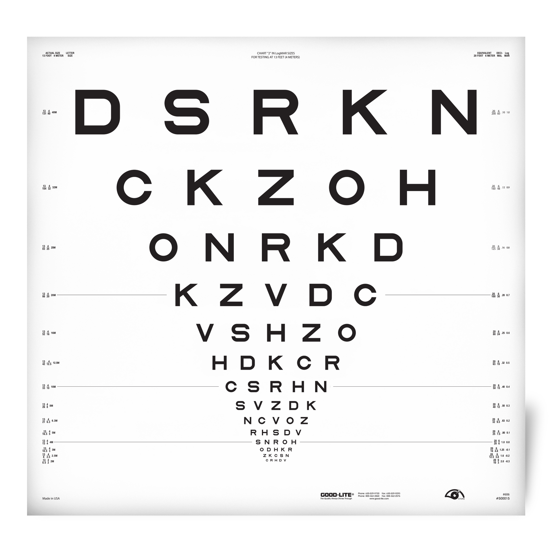 ETDRS Chart "2" for 13 feet (4 meters) - accuspire