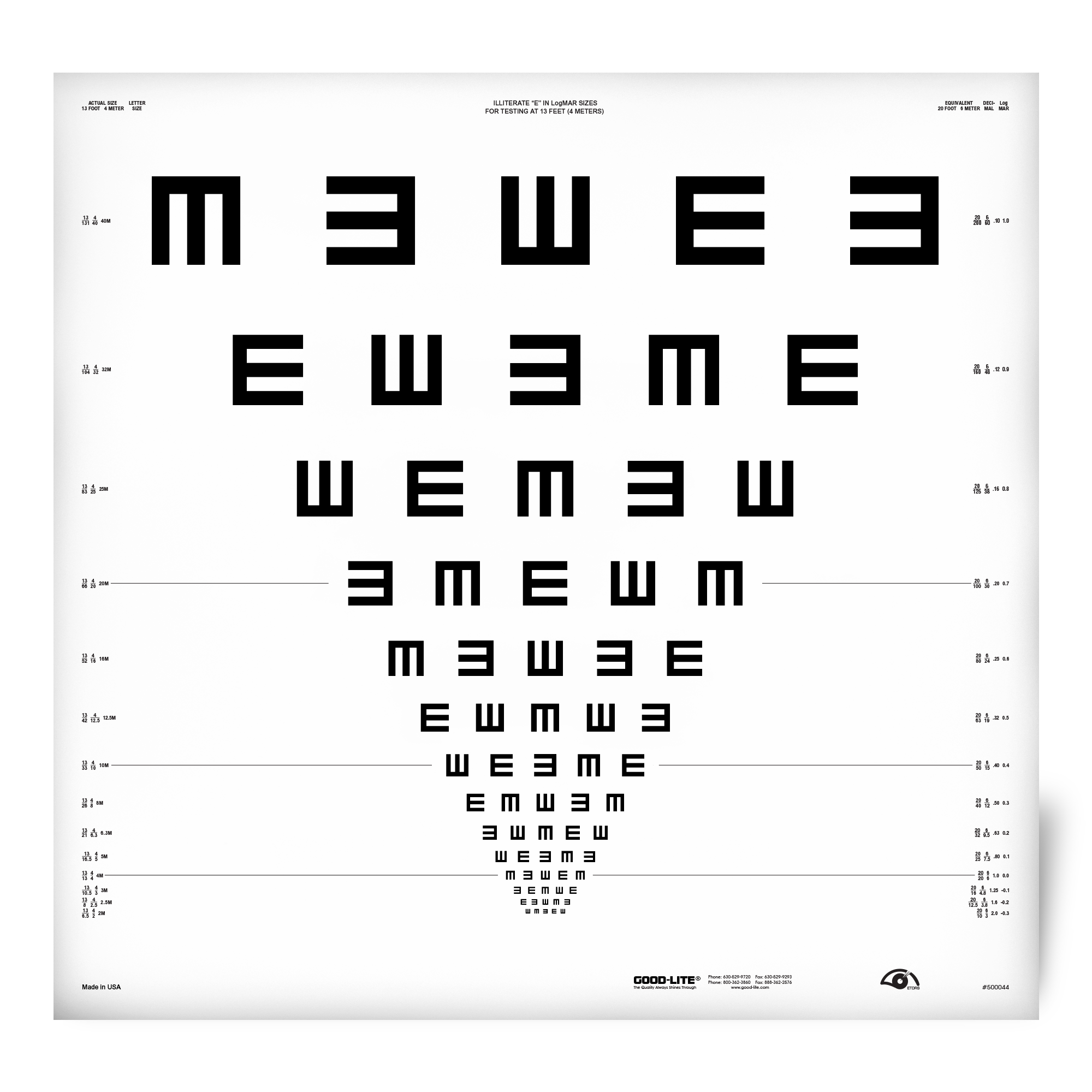E ETDRS Chart for 13 feet (4 meters) - accuspire