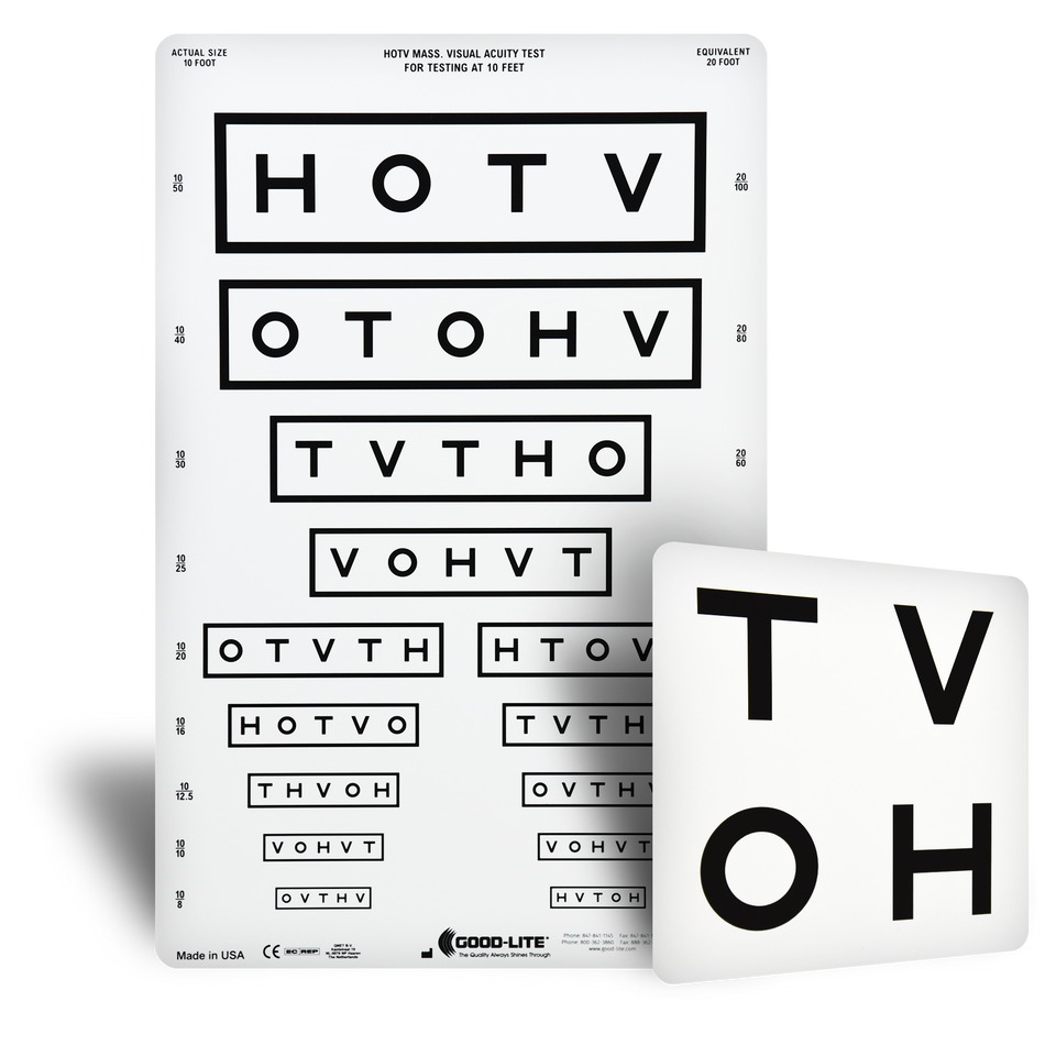 HOTV Mass. Visual Acuity Test for 10 feet (3 meters) - accuspire