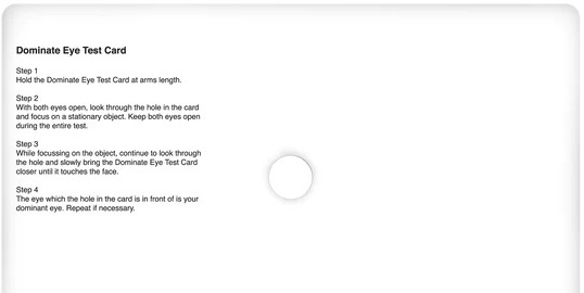 GL Dominant Eye Test Card - accuspire