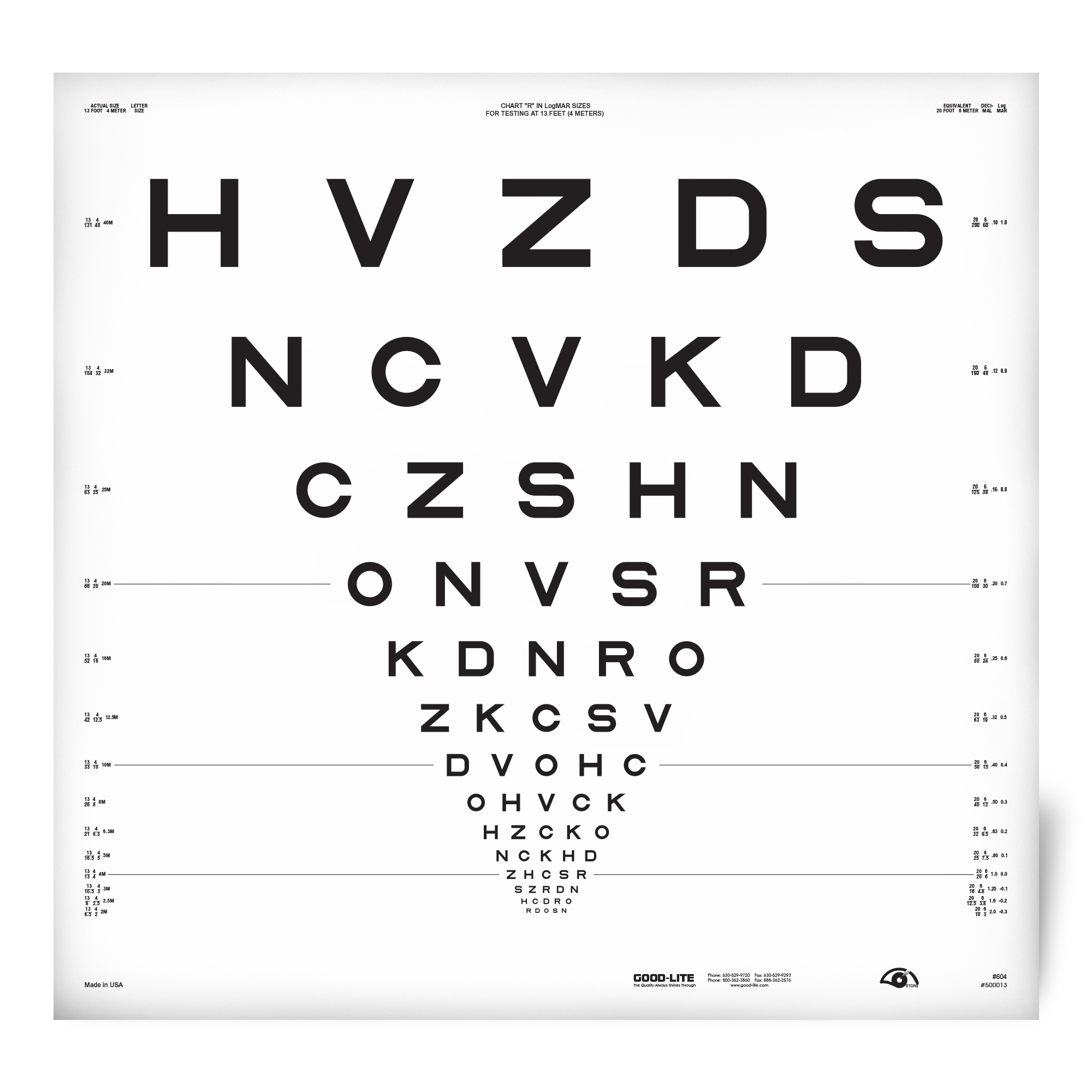 ETDRS Chart "R" for 13 feet (4 meters) - accuspire