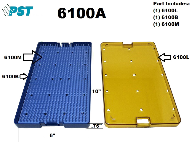 PST Micro Instrument Sterilization Tray 6.0'' x 10.0'' x 0.75'' - accuspire