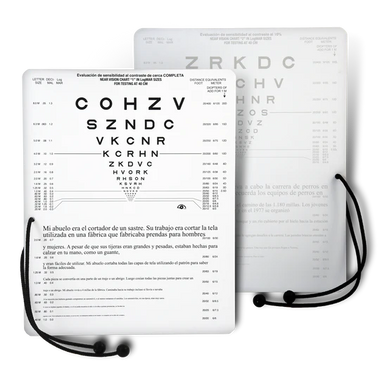 Near Vision & Reading Card, Combination High and 10% Contrast - accuspire
