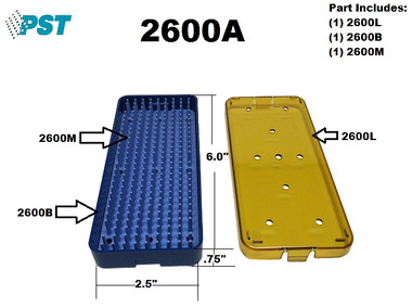 PST Micro Instrument Sterilization Tray 2.5'' x 6.0'' x 0.75'' - accuspire