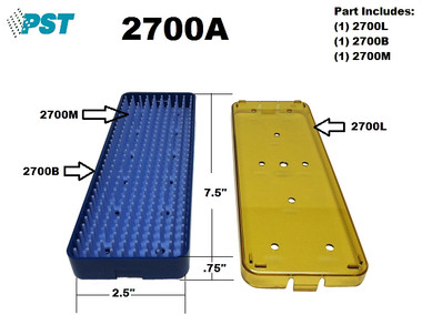 PST Micro Instrument Sterilization Tray 2.5'' x 7.5'' x 0.75'' - accuspire