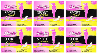 Playtex Sport Combo: 10 Unscented Regular Tampons, 8 Unscented Super ...