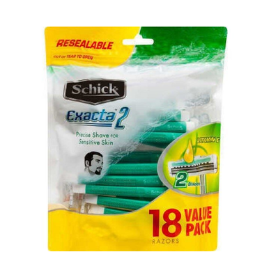 Schick Exacta 2 Sensitive Disposable Razors, 18 ct - Razors Direct