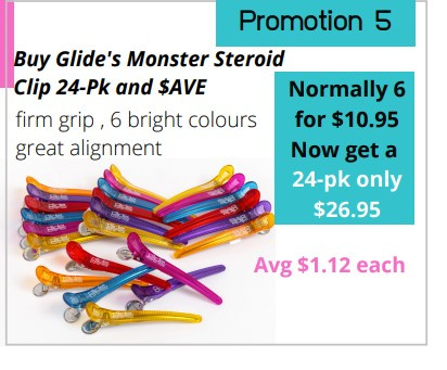Glide Hair Tools Steroid Clips - Monster 24 Pack - Belleza