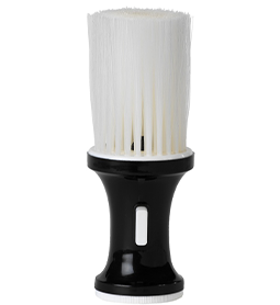 Neck Brush Black with Inbuilt Talc Dispenser White Bristles - Belleza