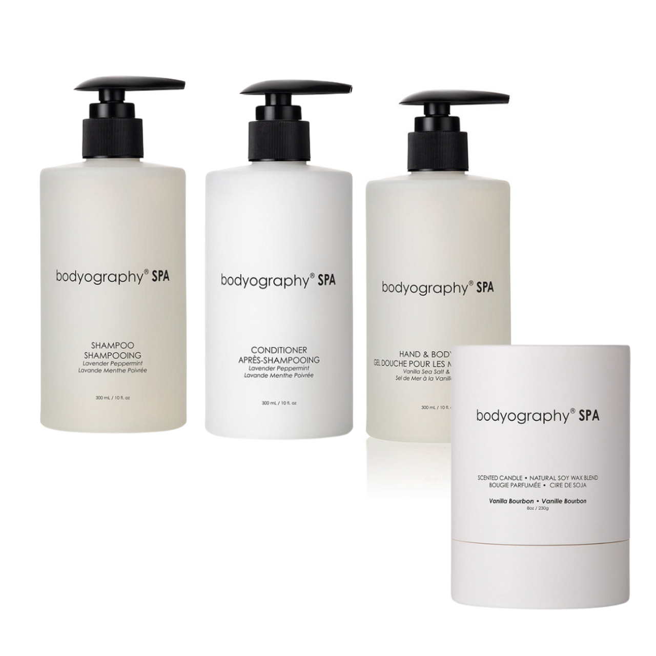 Bodyography SPA Trio Set Plus FREE Candle - Belleza