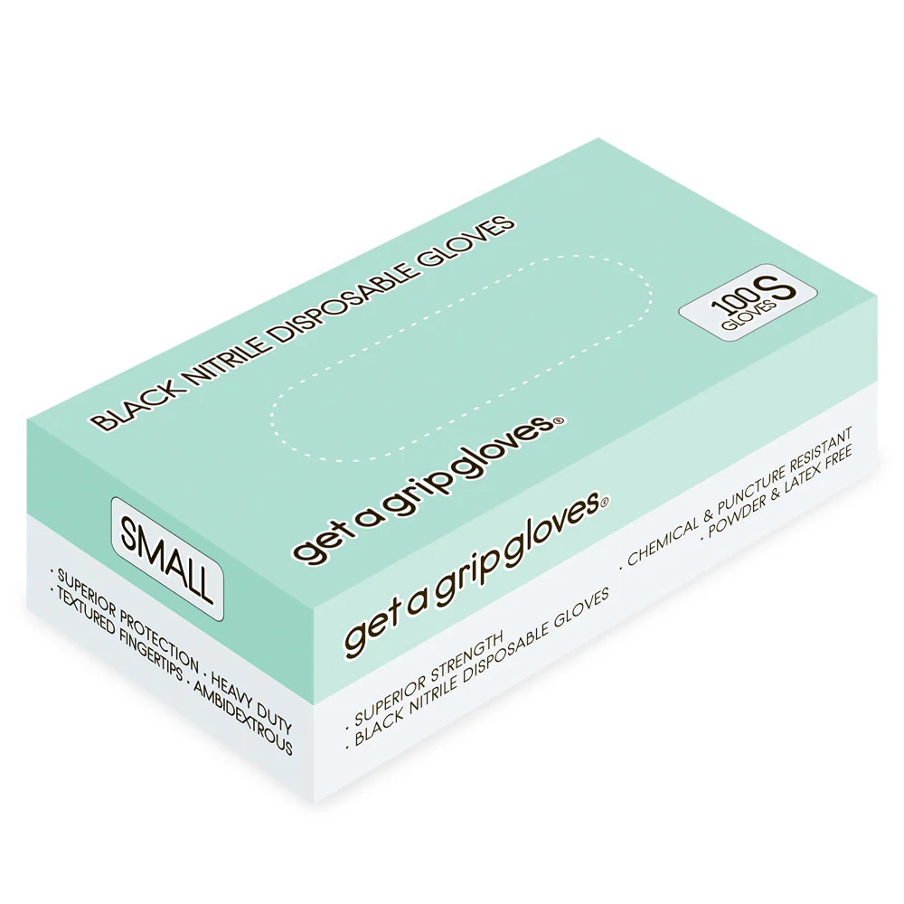 Get A grip Gloves Black Nitrile Disposable Gloves Small 100 Pieces ...