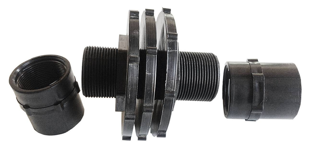 50mm 3-Flange Tank Connector with Female Adapters, Aquaponic Systems ...