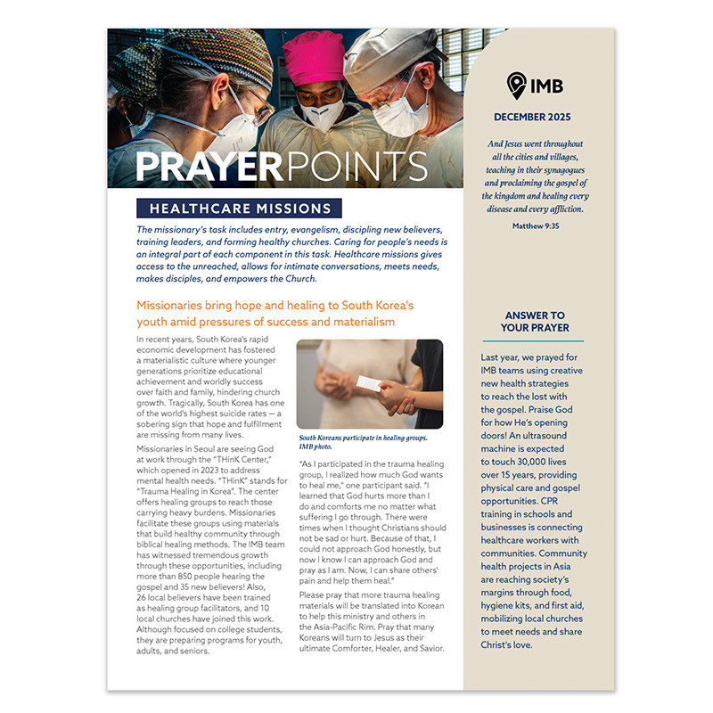 Prayer Points Newsletter (December 2025) - International Mission Board ...
