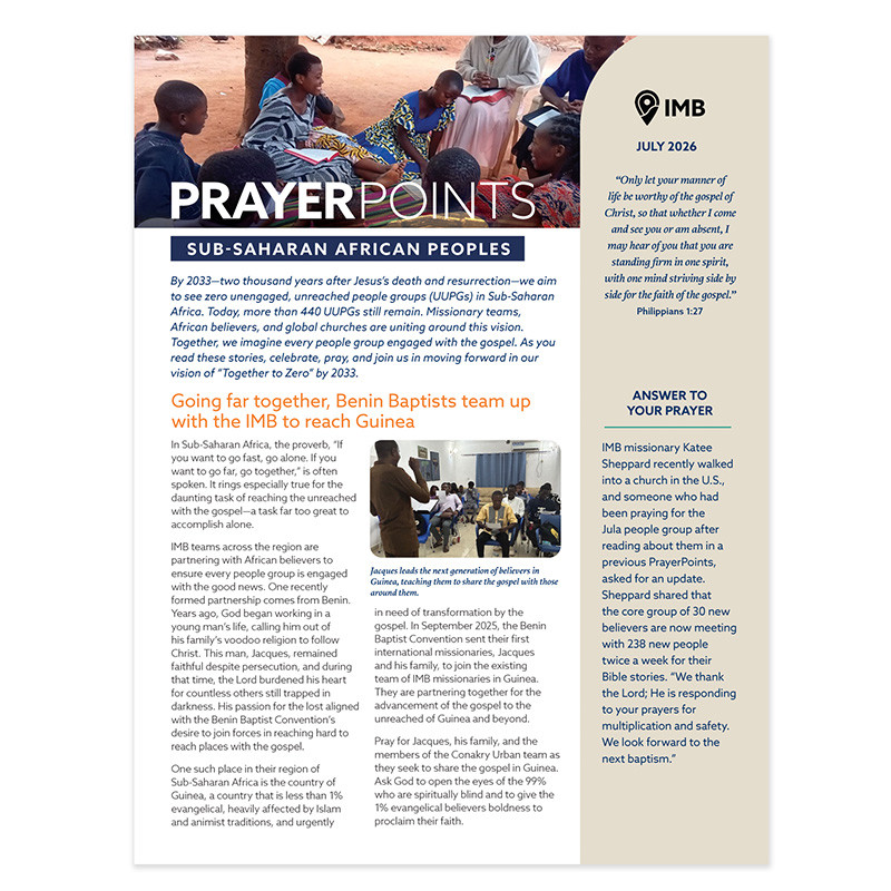 Prayer Points Newsletter (July 2026) - International Mission Board Store
