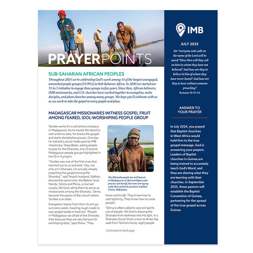 Prayer Points Newsletter (July 2025) - International Mission Board Store