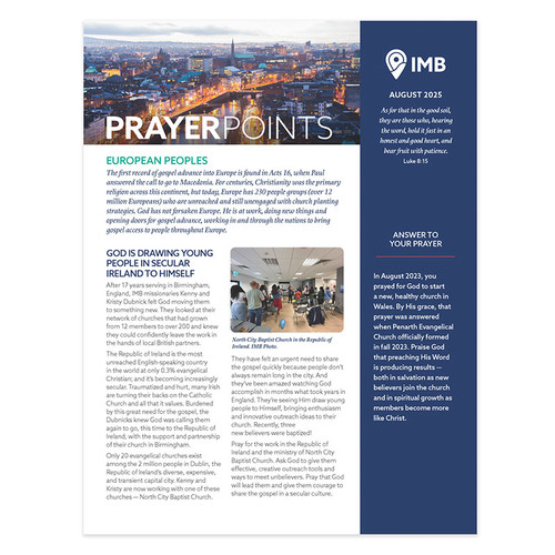Prayer Points Newsletter (Aug 2025) - International Mission Board Store