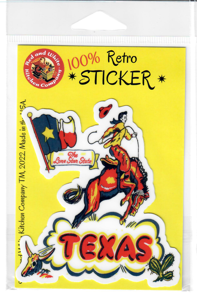Texas Cowboy Sticker - Red and White Kitchen Company
