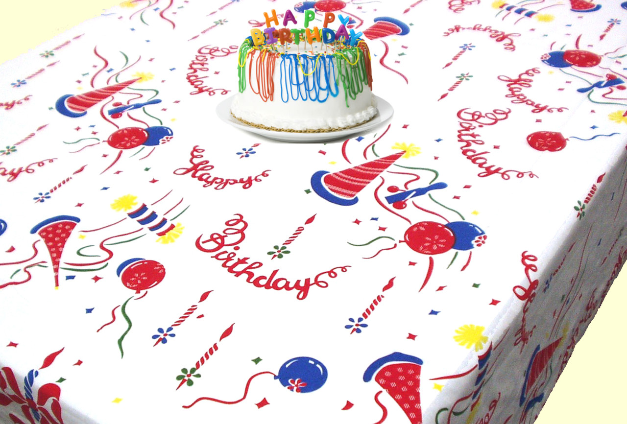 Birthday tablecloth, vintage-style, for parties