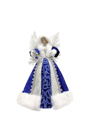 Tree Topper - Blue Angel with White Coat Tree Topper - Deck The Halls