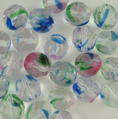 No. 164 8mm fire polished beads - Striped Iris - 60 beads | Rosary ...