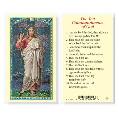 No. PC016 The Ten Commandments Prayer Card The Ten Commandments on ...