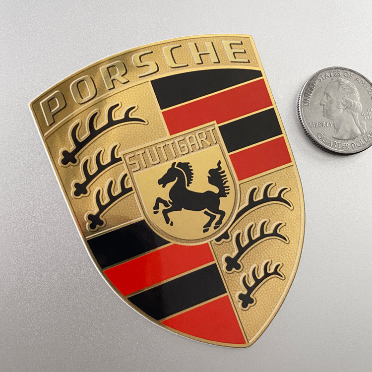 PORSCHE Speedster 356 911 Hood Crest Foil Sticker 1954-1973 Version