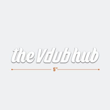 The Vdub Hub Small 5 Inch White Logo Vinyl Transfer Sticker