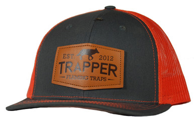 Trapper Patch Hat - Charcoal/Orange