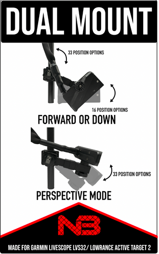 Dual Mount(Forward & Perspective) for Garmin Livescope LVS32 or ...