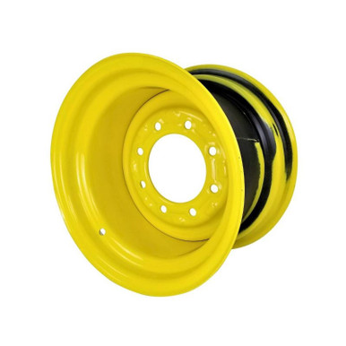 10x16 8 Hole Implement Wheel 4-3/4" Backside - JD Yellow - Ag Wheel Express