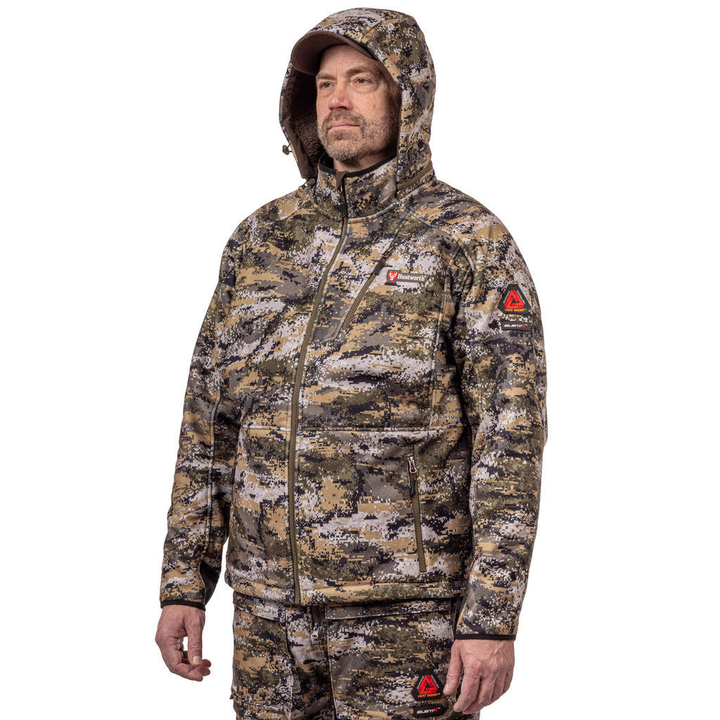 Men's Warren Heat Boost Merino Wool Hunting Jacket Disruption - Huntworth