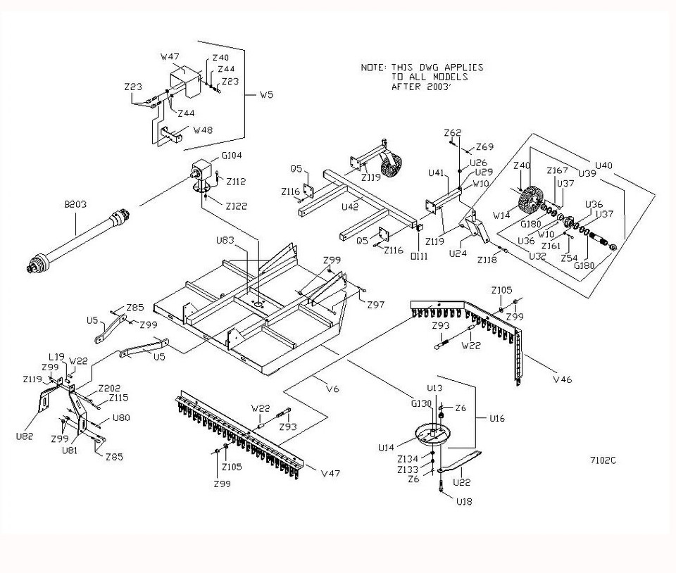 7102 - 7102C Parts Diagram - HOWSE Implement