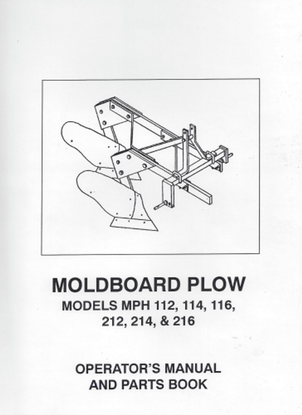 Moldboard Plow Operators Manual