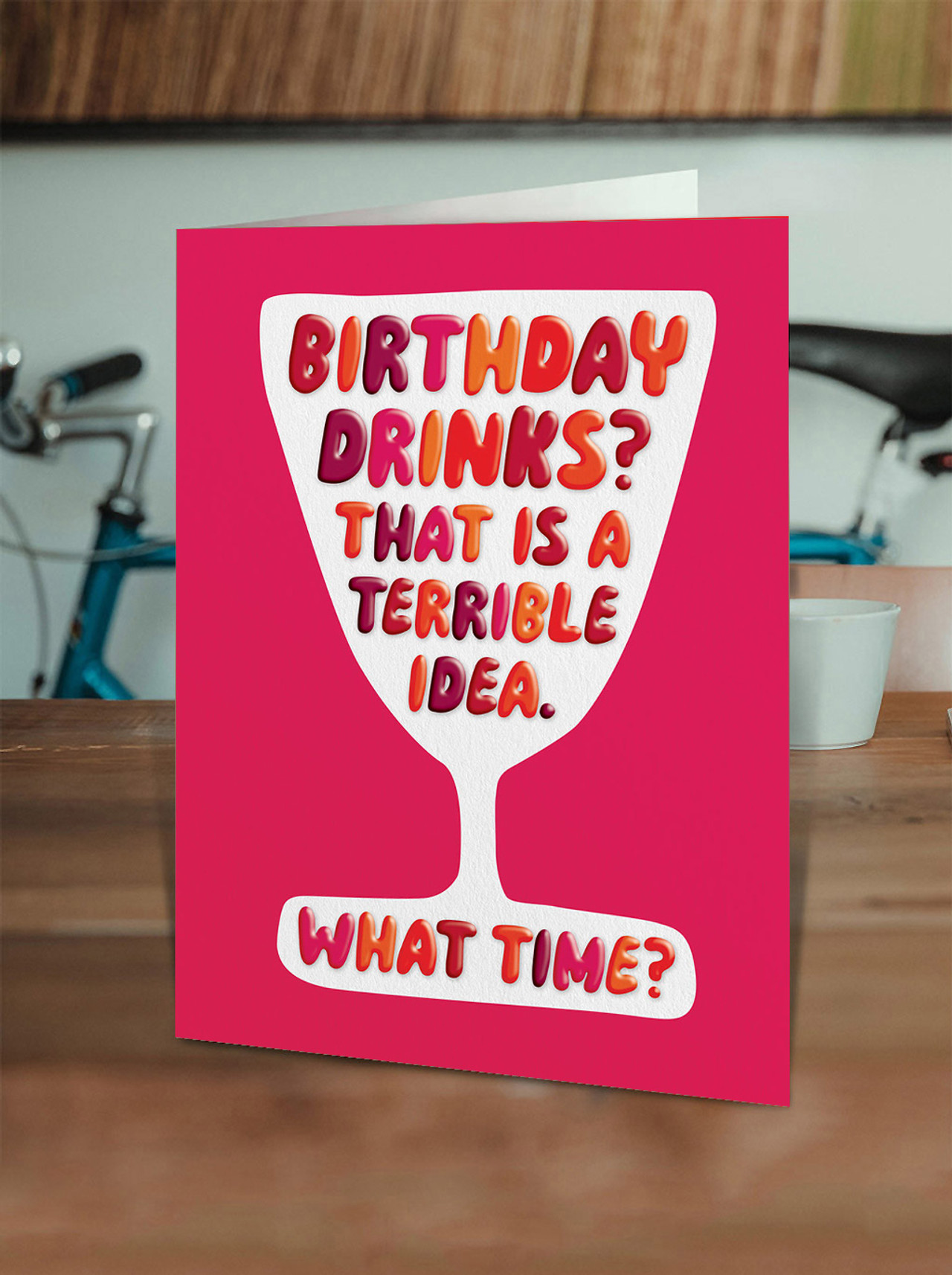 Funny Birthday Drinks Embossed Birthday Card By Brainbox Candy