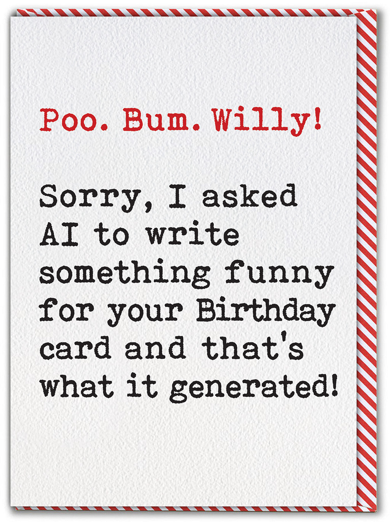 Funny Ai Birthday Day Card Poo Bum Willy By Brainbox Candy