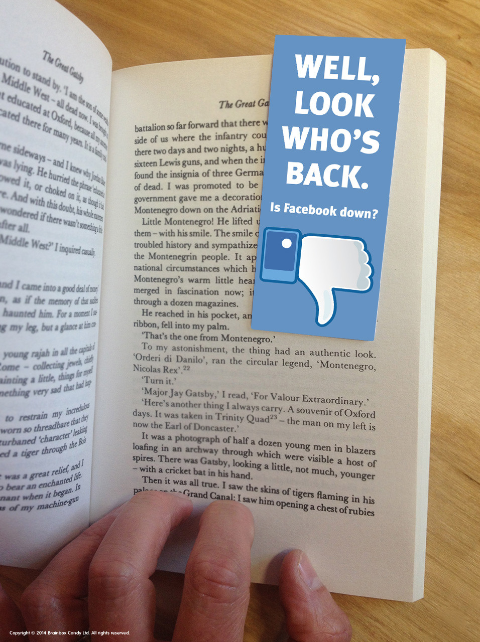 Funny Magnetic Bookmark Facebook Down By Brainbox Candy | brainboxcandy.com