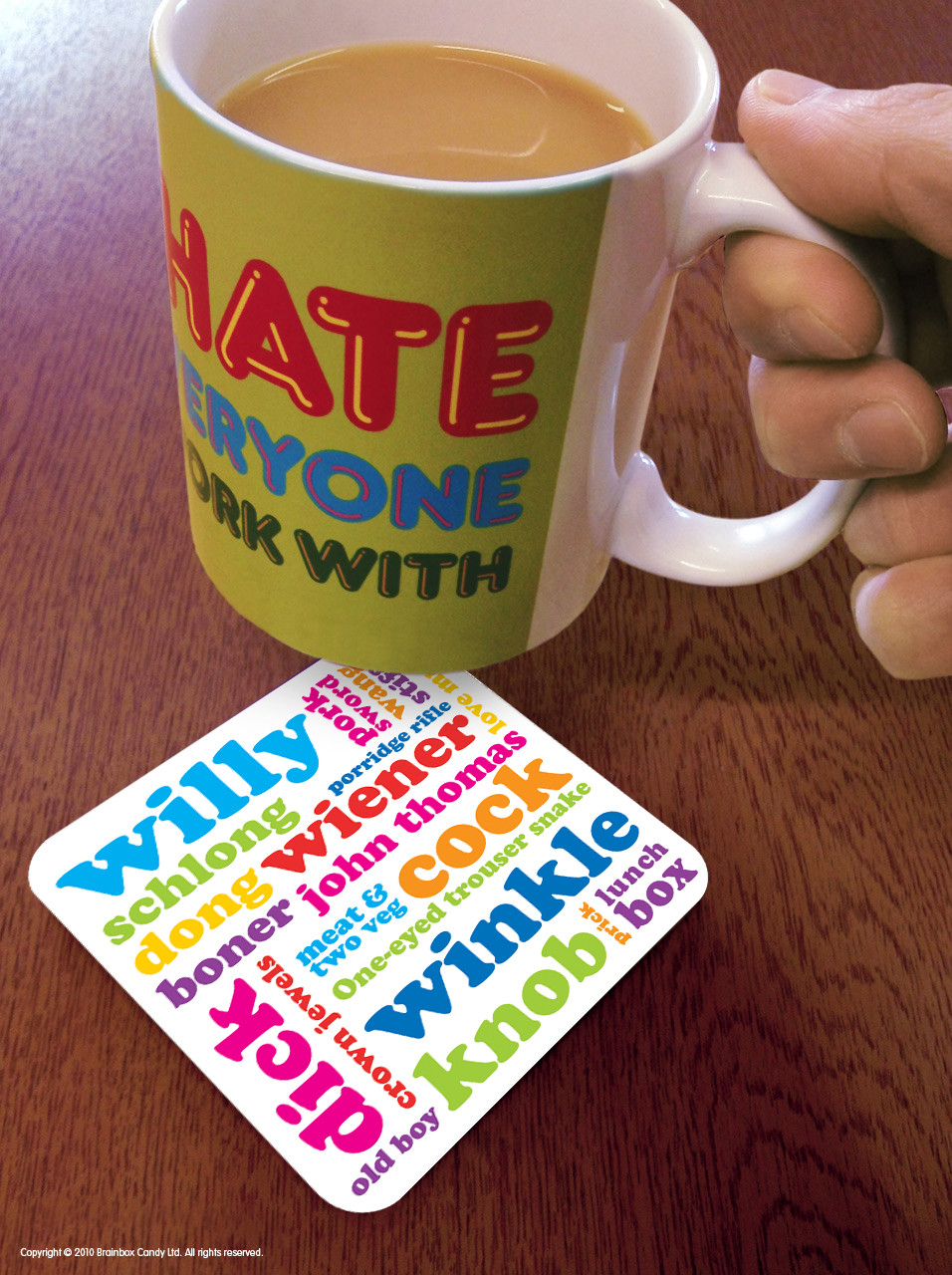 Rude Coaster - Willy Words By Brainbox Candy | brainboxcandy.com