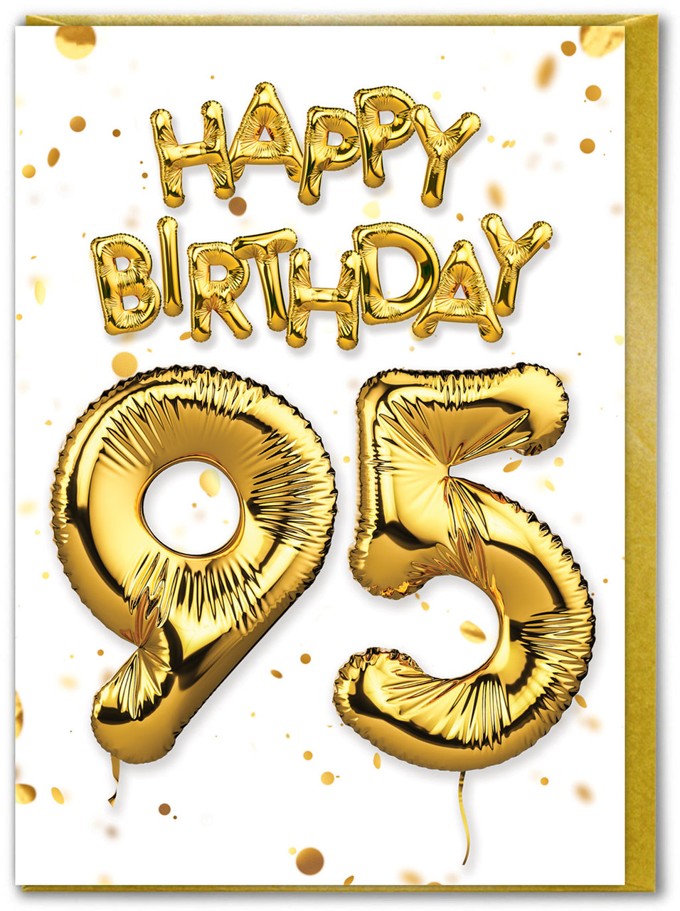 95th Birthday Card - Age 95 Balloon Gold By Brainbox Candy ...