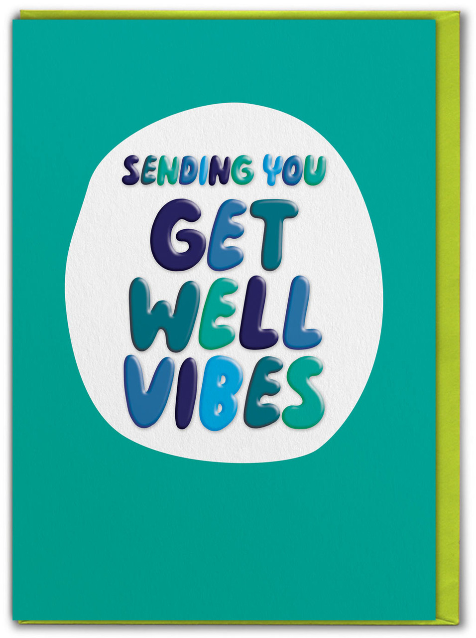 Embossed Get Well Card - Sending Get Well Vibes By Brainbox Candy ...
