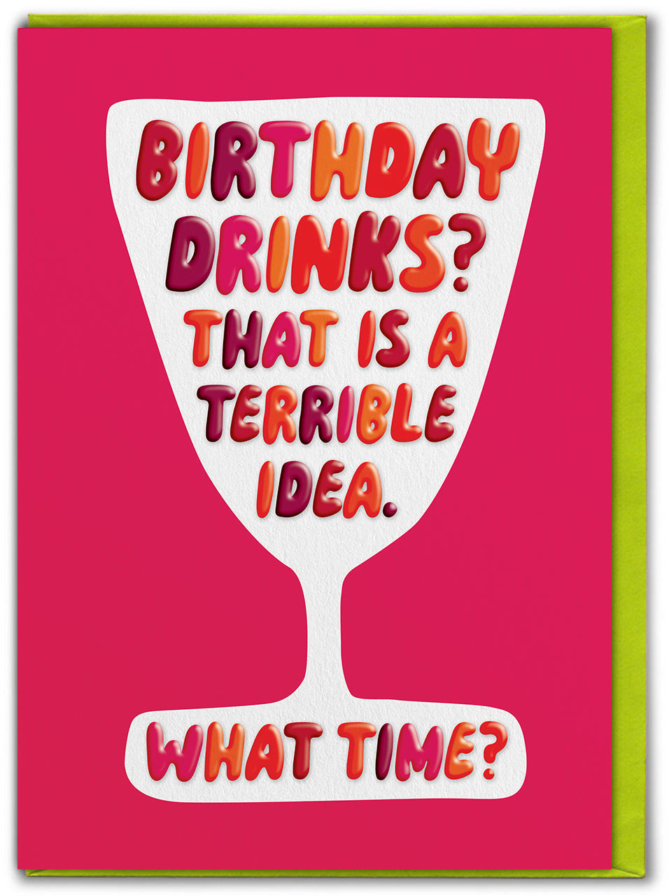 Funny Birthday Drinks Embossed Birthday Card By Brainbox Candy