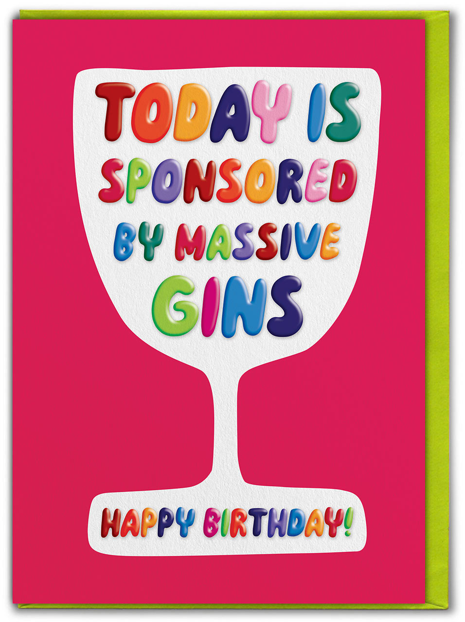 Funny Massive Gins Embossed Birthday Card By Brainbox Candy