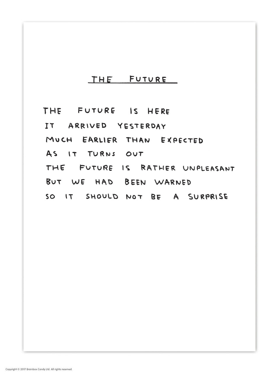 The Future David Shrigley Postcard | Brainbox Candy