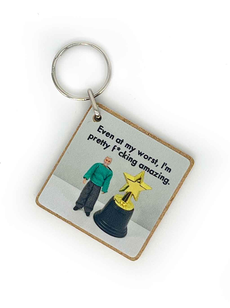 Funny Keyring At My Worst (Jeff) By Bold and Bright | brainboxcandy.com